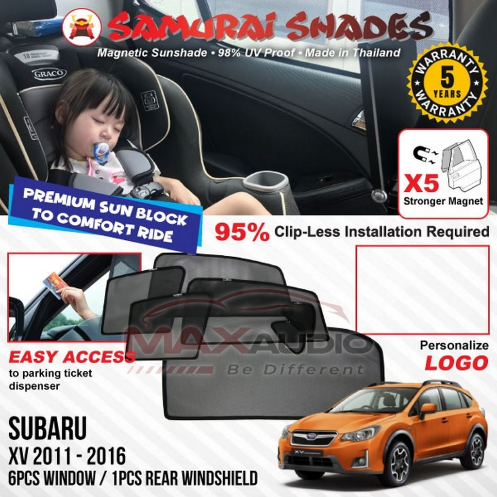 (5-Yrs Warranty) SUBARU XV 2011 - 2016 SAMURAI SHADES Premium Magnetic ...