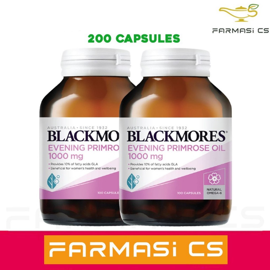 BLACKMORES Evening Primrose Oil EPO 1000mg 100 Capsules x 2 Bottles EXP ...