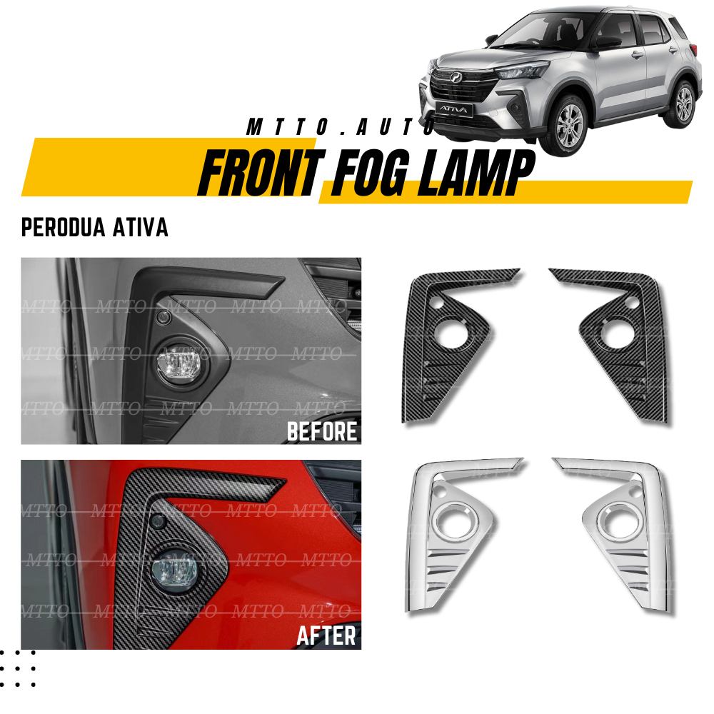MTTO Perodua Ativa Exterior Car Front Fog Lamp Frame Garnish Sport ...