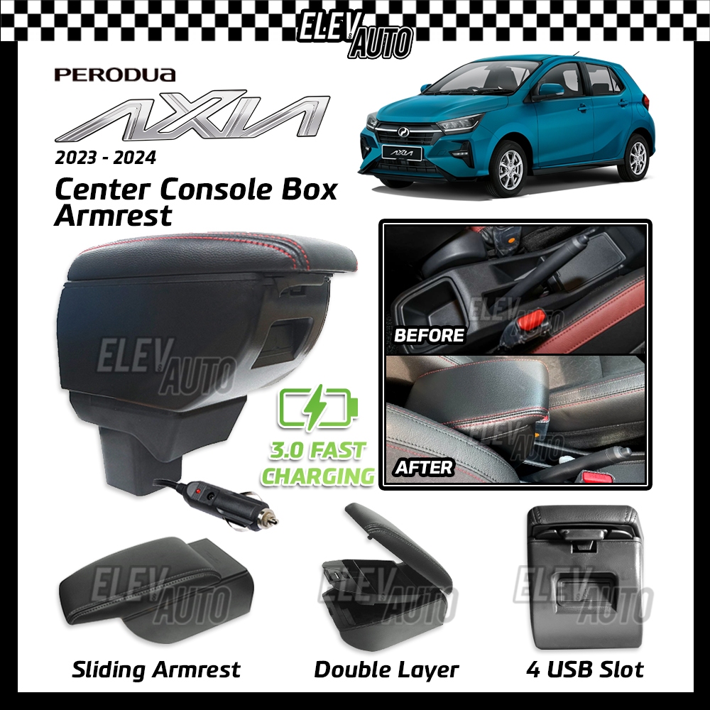 Perodua Axia 2023 - 2024 Premium Centre Console Box Arm Rest ArmRest ...