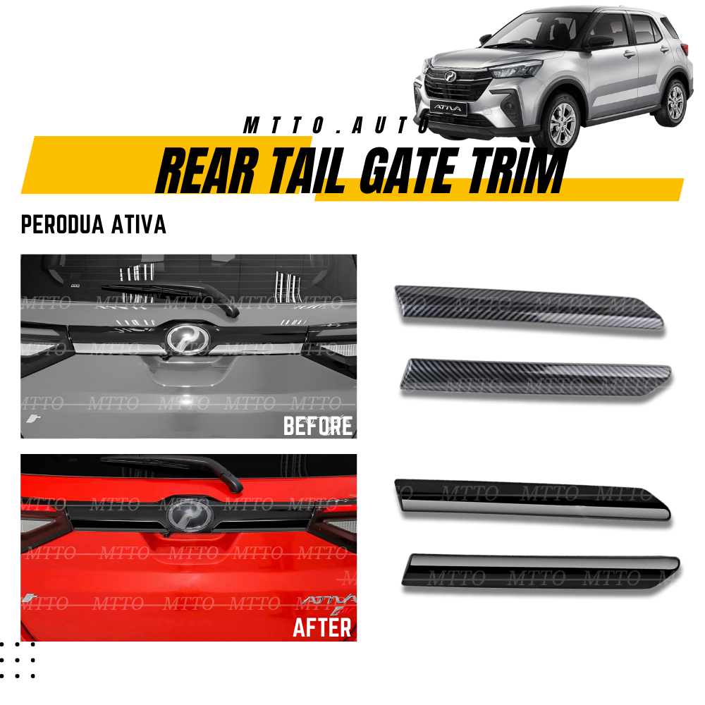 MTTO Perodua Ativa Exterior Car Rear Tail Gate Trim Garnish Cover ...