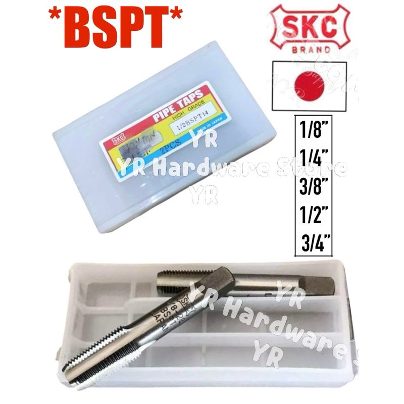SKC BSPT HAND TAP 1/8"-3/4" (2pc set) BSPT PIPE TAP 1/8"BSPT 1/4"BSPT 3 ...