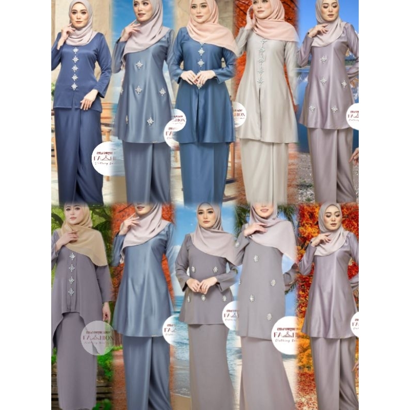 [ XS-5XL ] LIGHT GREY SLATE GREY MEDIUM GREY KEBARUNG KURUNG RIAU MINI KURUNG MODEN PLUS SIZE ...