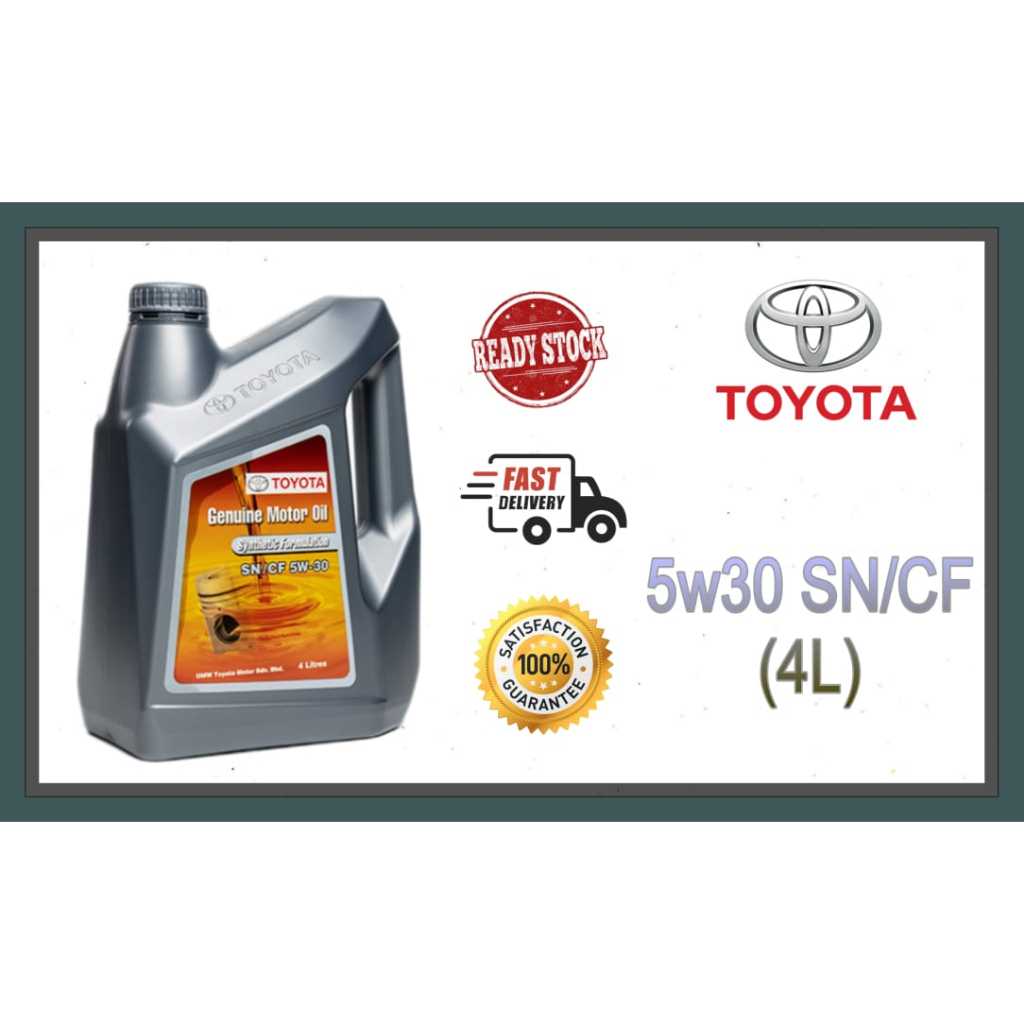 Toyota 5W30 SN/CF Semi Synthetic Engine Oil (4 Liter) Yaris, Camry ...