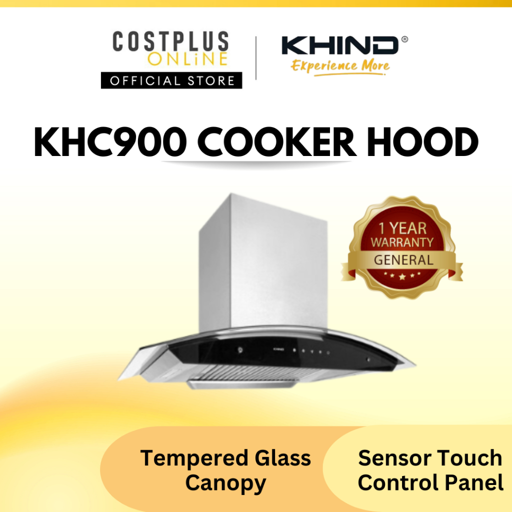 Khind KHC900 | KHD649 Cooker Hood - Tempered Glass, Sensor Touch Screen ...