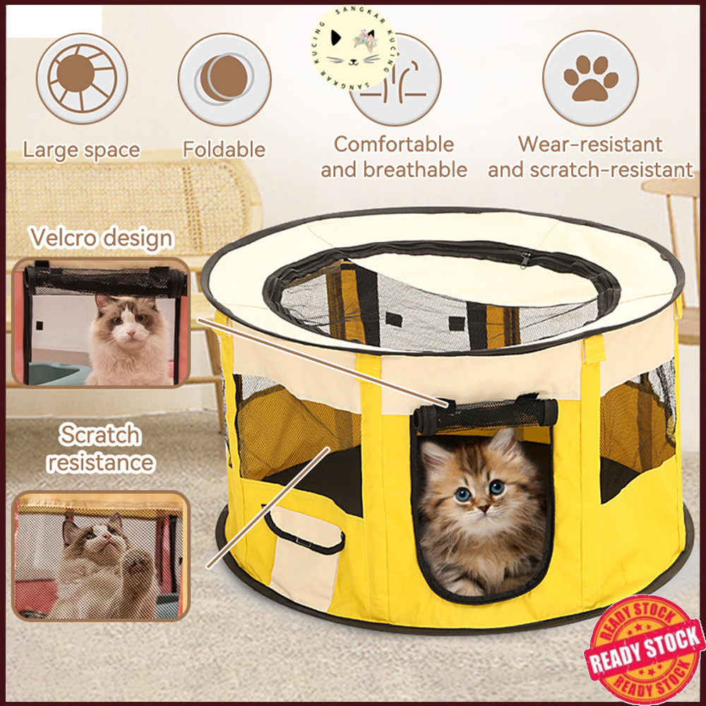Portable Outdoor Cattery Fences Pet Tent Houses Foldable Indoor Cat ...