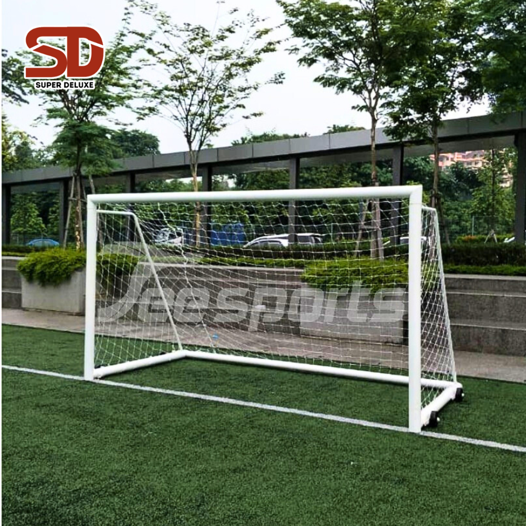 Movable Iron Football Goal Post With Wheel and Nylon Net [12 feet x 6 ...