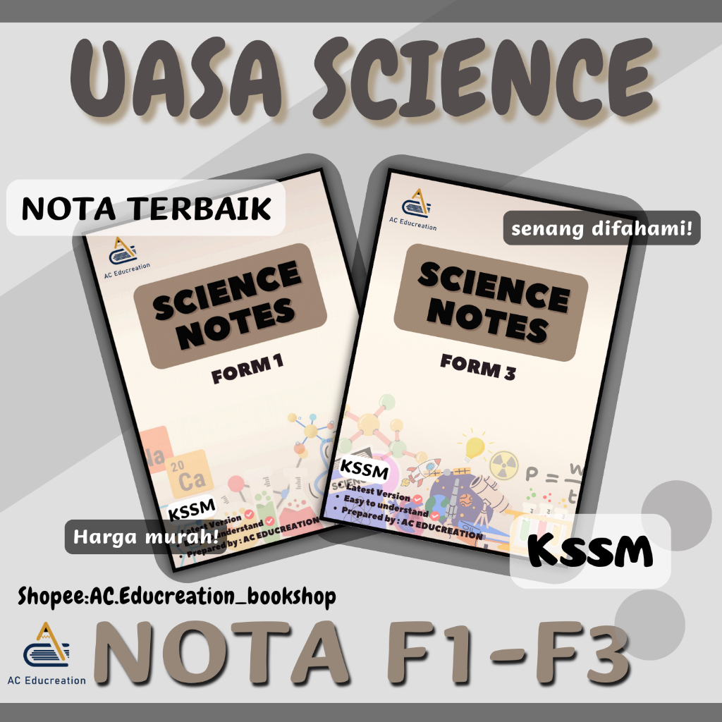 SCIENCE / SAINS TINGKATAN 1-3 KSSM NOTA LENGKAP [Malay & Eng Version] #NOTA RINGKAS #MUDAH ...
