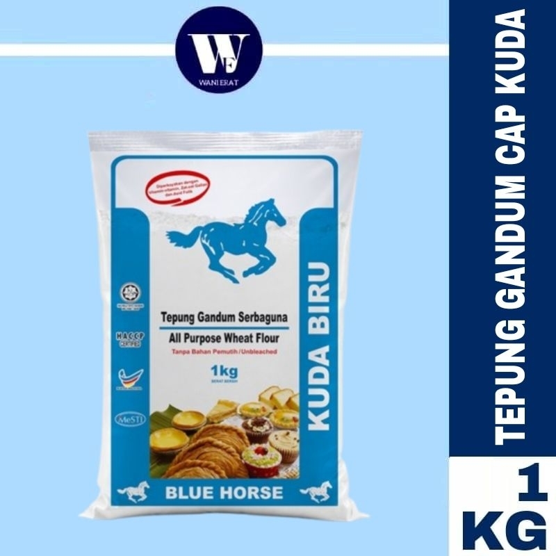 [1KG] TEPUNG GANDUM SERBAGUNA CAP KUDA | BLUE HORSE MULTIPURPOSE FLOUR ...