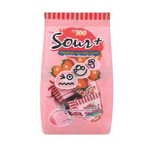 LOT 100 SOUR PLUS STRAWBERRY 100G [EXP DATE: 4/12/2025] | Shopee Malaysia