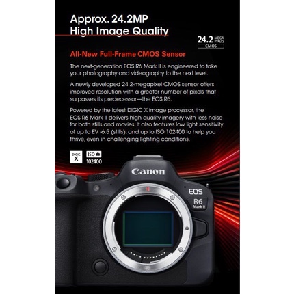 Canon EOS R6 Mark II / EOS R6 II / EOS R6II Mirrorless Camera + RF 24 ...