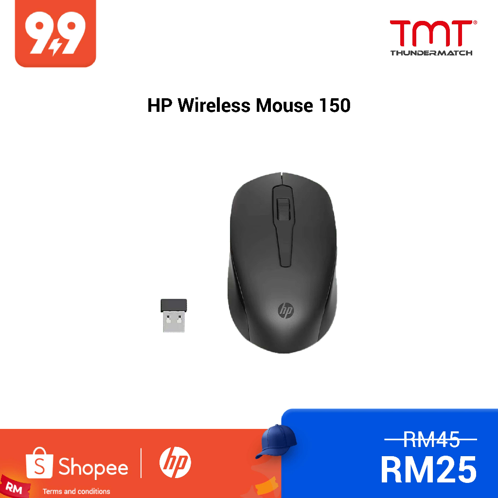 HP Wireless Mouse 150 | 1600 DPI | 2.4Ghz (2S9L1AA) | 1 Year Warranty ...