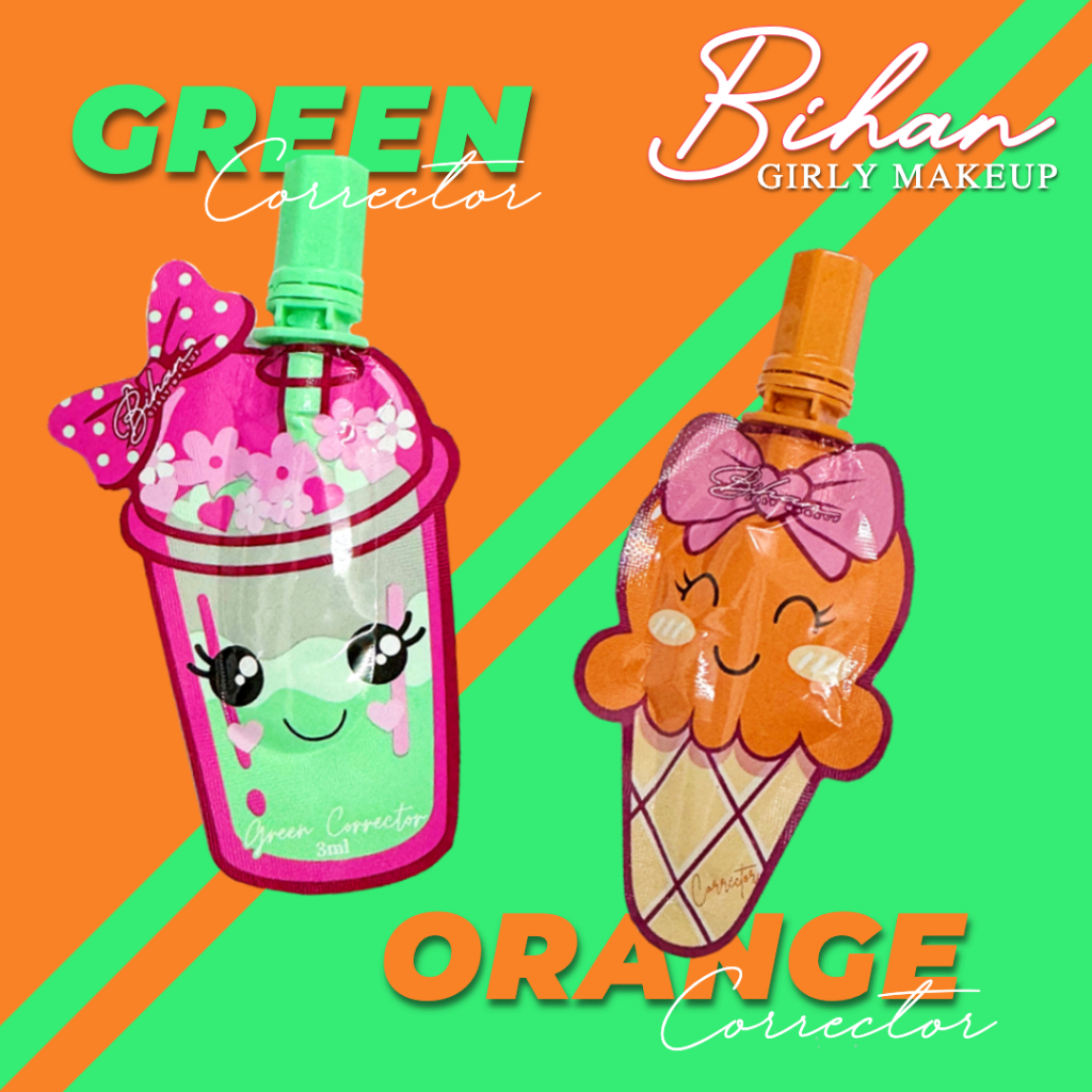 Bihan Corrector Orange Green Bihan Girly Makeup BGM Skin Color Cover ...