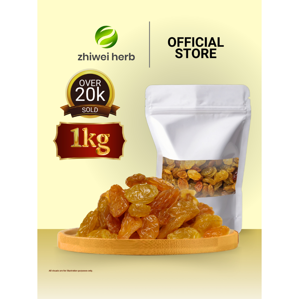 [California Raisins] 1kg (Unsweetened) Jumbo Golden Raisin / Kismis ...