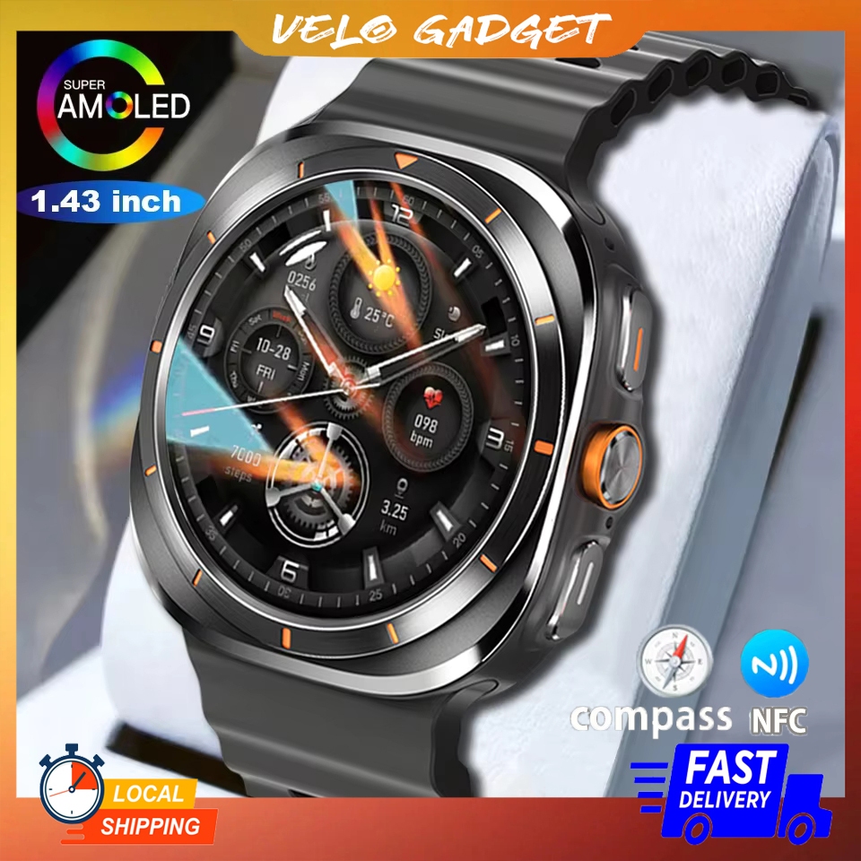 [Malaysia Stock] W7 Ultra Smart Watch 1.43 Inch 47mm Amoled Display ...