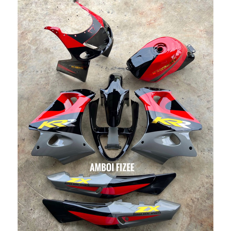KAWASAKI RR150 COVERSET RR150 MALAYSIA LOLIPOP MERAH HITAM CUSTOM ...