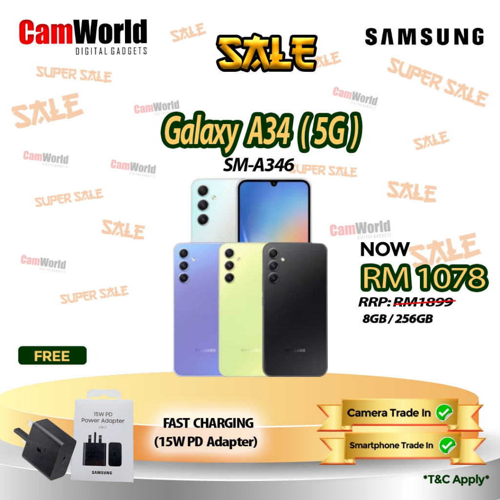 Samsung Galaxy A34 5G (SM-A346) Samsung Malaysia Warranty Package ...
