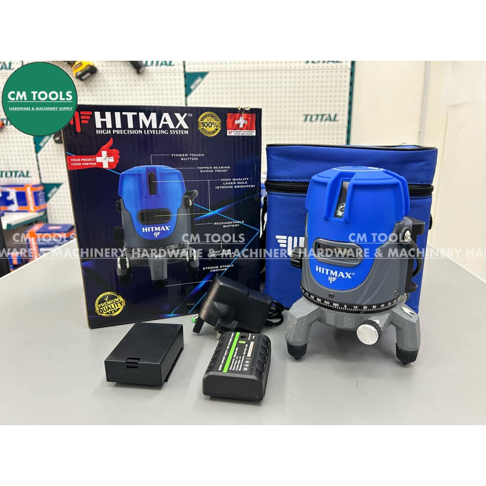 HITMAX HTM-50000 5 Line Green Light Laser Level Without Stand | Shopee ...