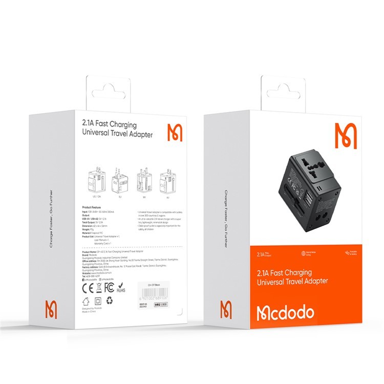 [READY STOCK]MCDODO CP4120 Global Travel Power Socket Universal ...