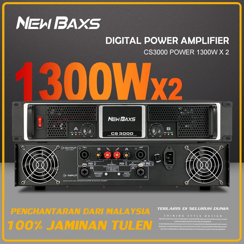 New Baxs CS3000 Audio Amplifier Two Channels 8 Ohm 650 Watt H Category ...