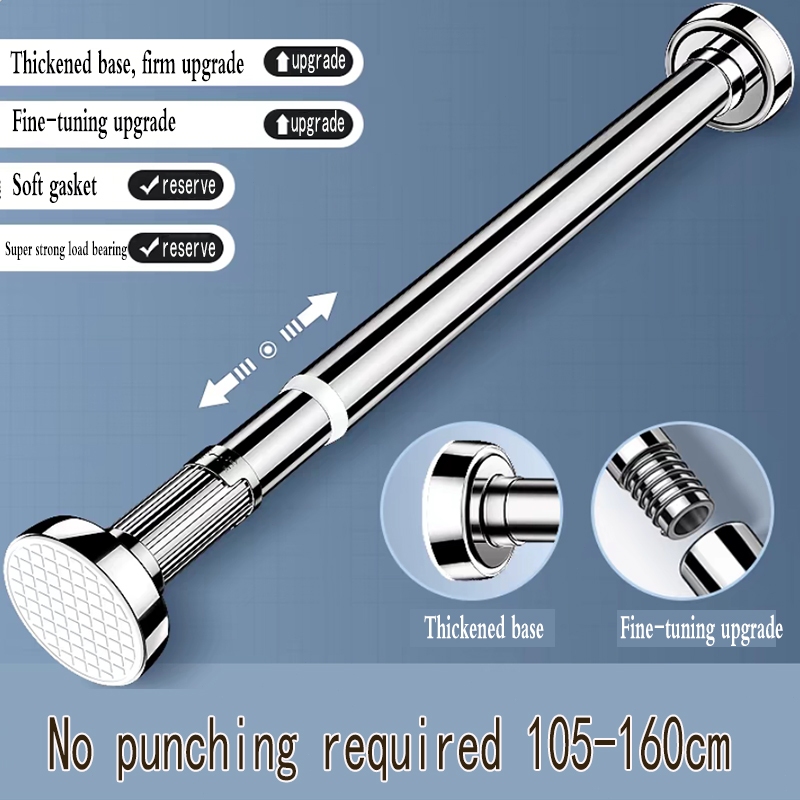 Adjustable rod Stainless Steel Clothes Drying Rack No-Drill besi ...