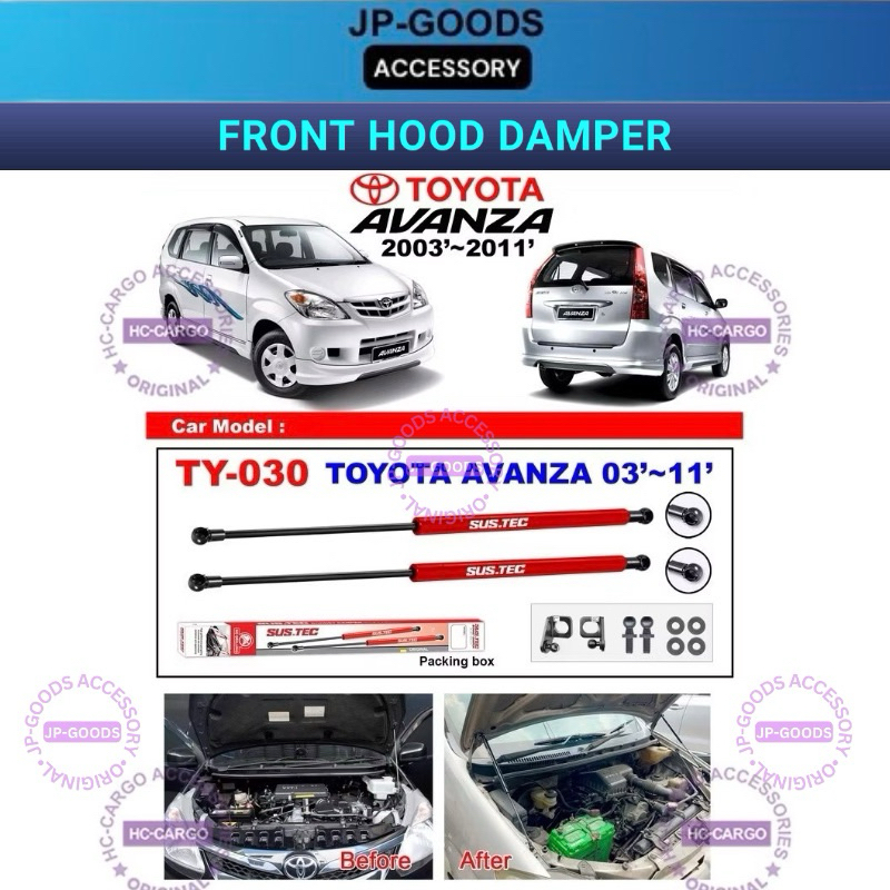 Toyota Avanza Old 2003 - 2011 Sustec Front Hood Damper 2PCS Bonnet ...