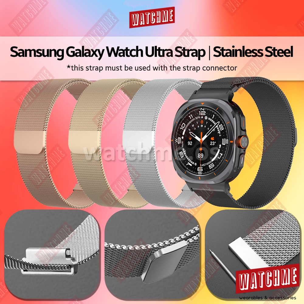 Samsung Galaxy Watch Ultra Strap, Stainless Steel Milan Loop 22mm ...