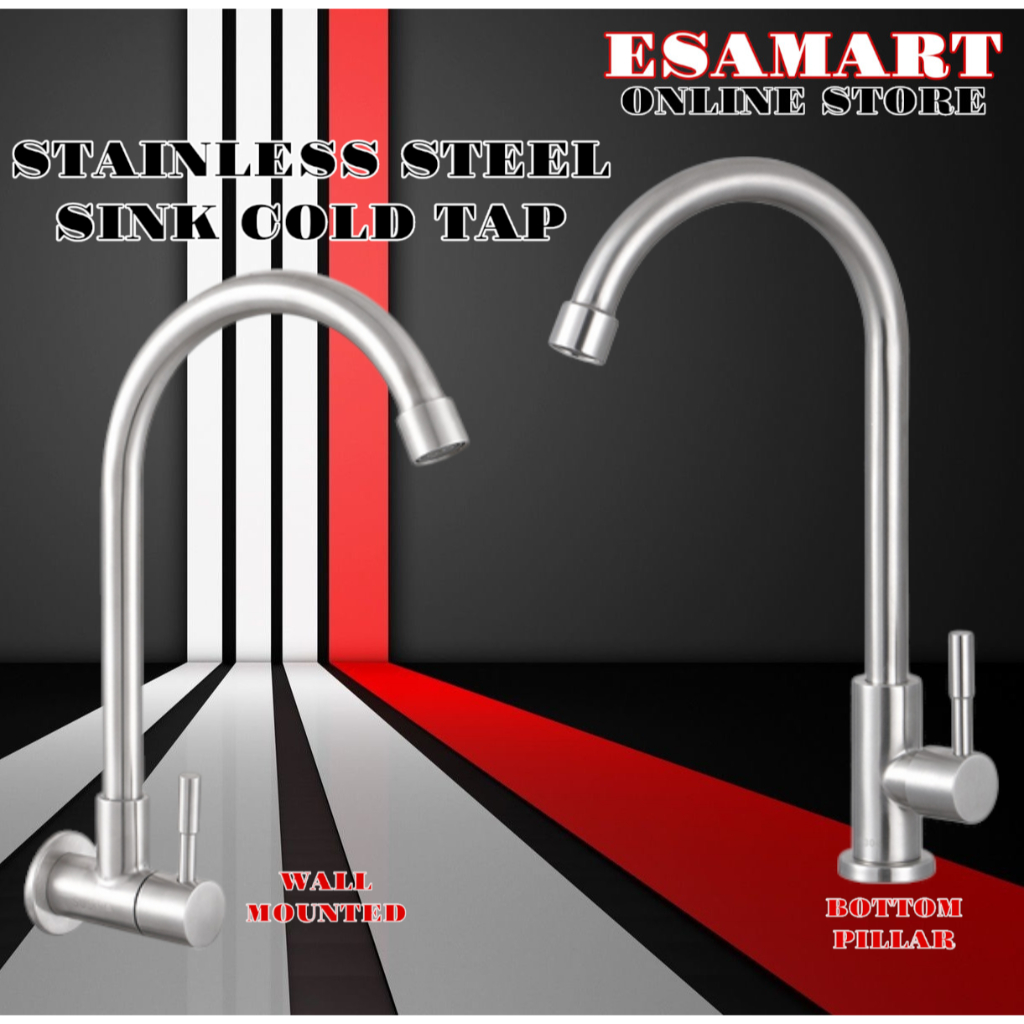 Stainless Steel SUS304 Kitchen Cold Sink Tap / Heavy Duty Sink Tap ...