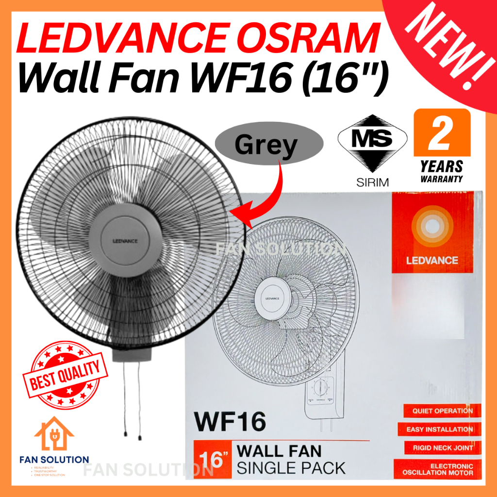 [FREE SHIPPING] OSRAM LEDVANCE WALL FAN WF16 16" 3 SPEED/ OSCILLATION ...