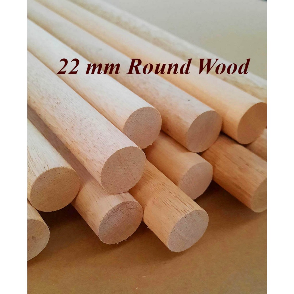 Diameter 22 mm Round Wooden Stick Wood Dowel DIY Arts Craft Modelling ...
