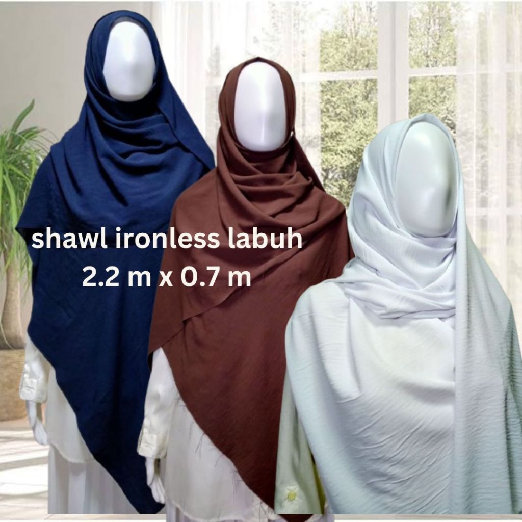 shawl labuh ironless cey crape (2.2mx0.7m) | Shopee Malaysia
