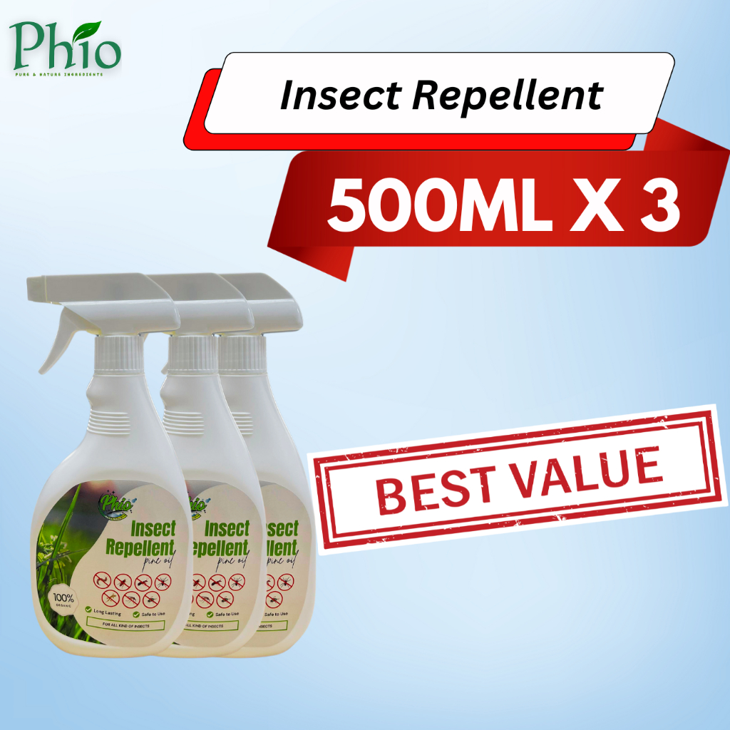 PHIO Insect Repellent 500ml x 3s | Spray Lipas | Semut | Pembasmi ...