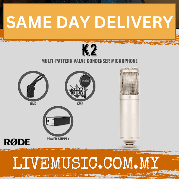 Rode K2 Variable Pattern Studio Tube Condenser Microphone (K-2 ...