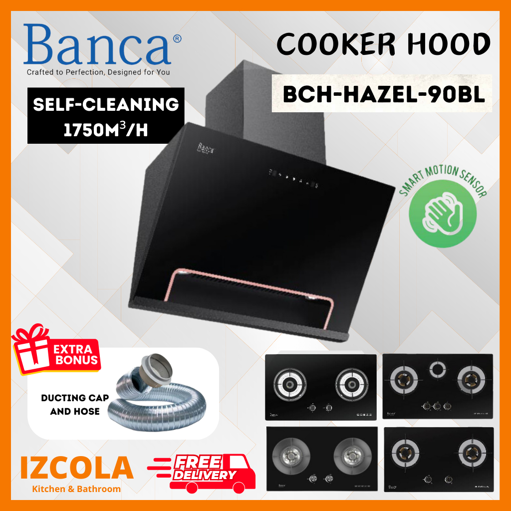 HUD Dapur BANCA BCH-HAZEL-90BL Daya Sedutan: 1750m³/j Pembersihan ...