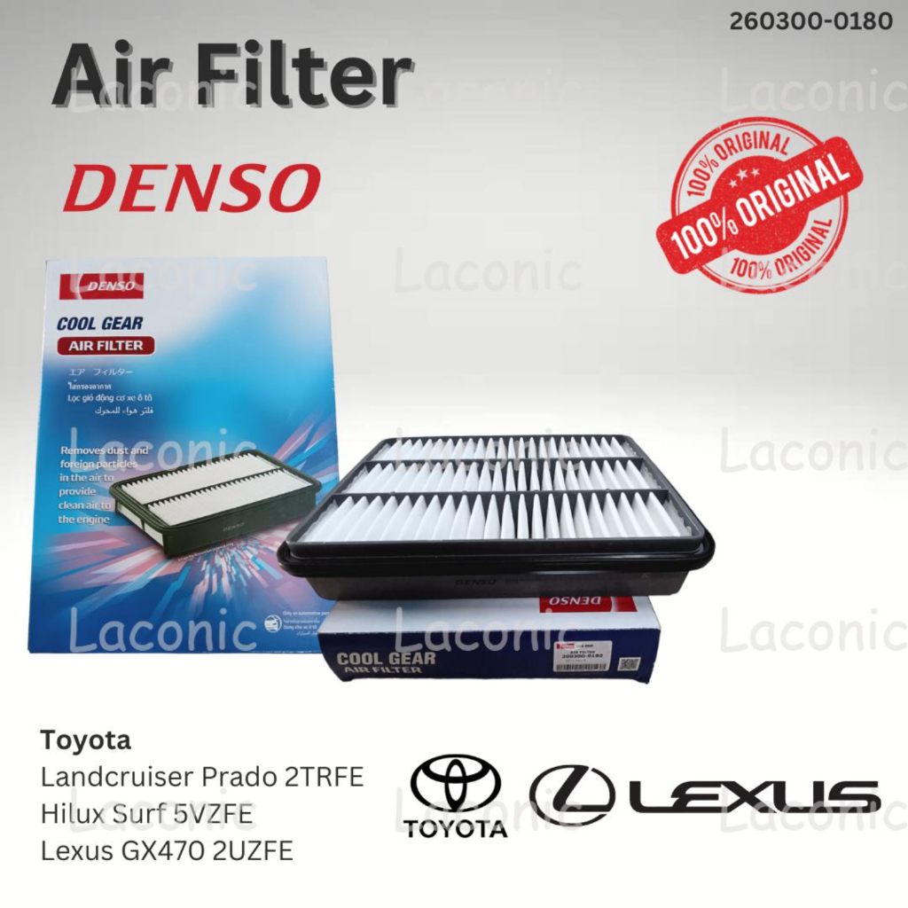 Denso Air Filter For Toyota Landcruiser Prado 2TRFE/ Hilux Surf 5VZFE ...