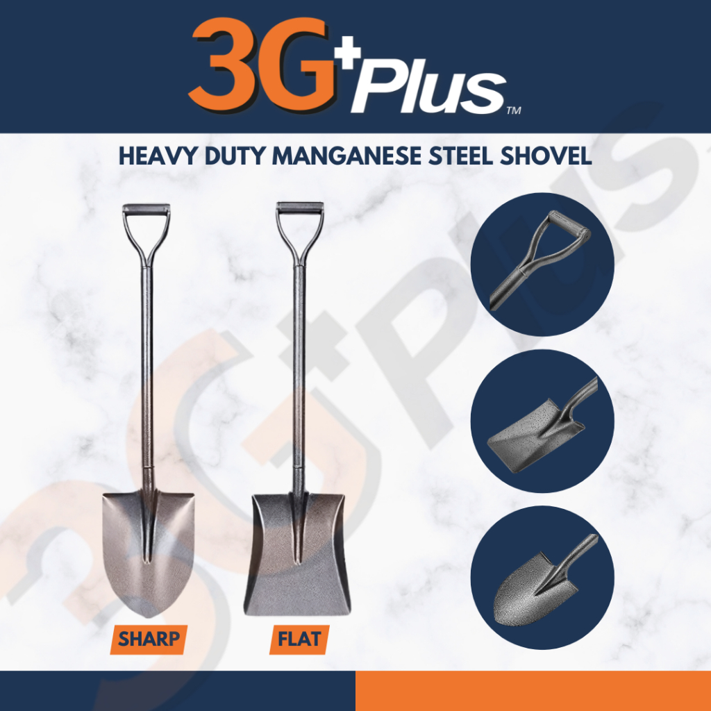 HEAVY DUTY Steel Shovel / Gardening Spade / Gardening Scoop / Skop Besi ...