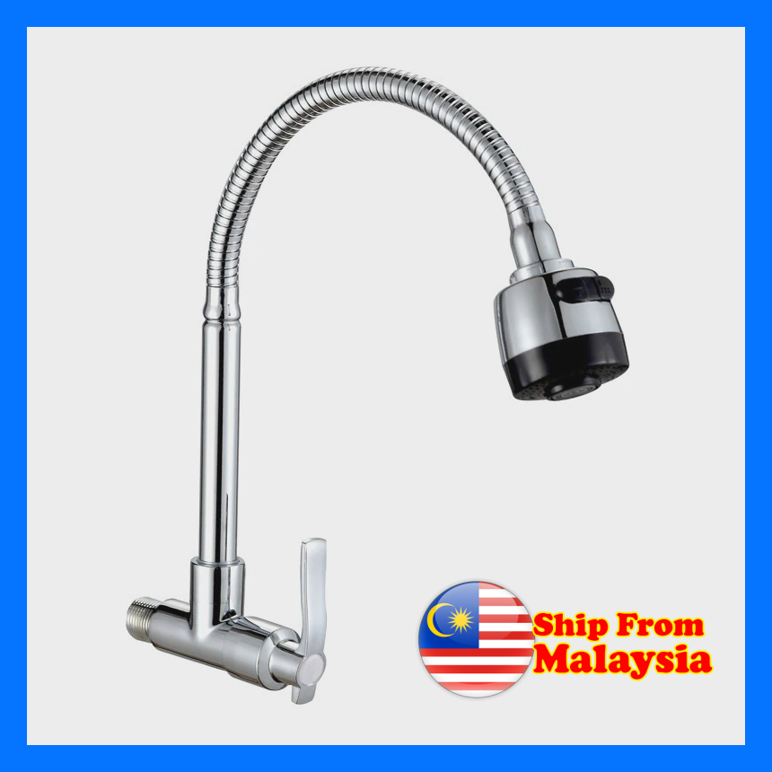 Paip Air Fleksibel Singki Dapur Flexible Pipe Kitchen Sink Faucet Wall ...
