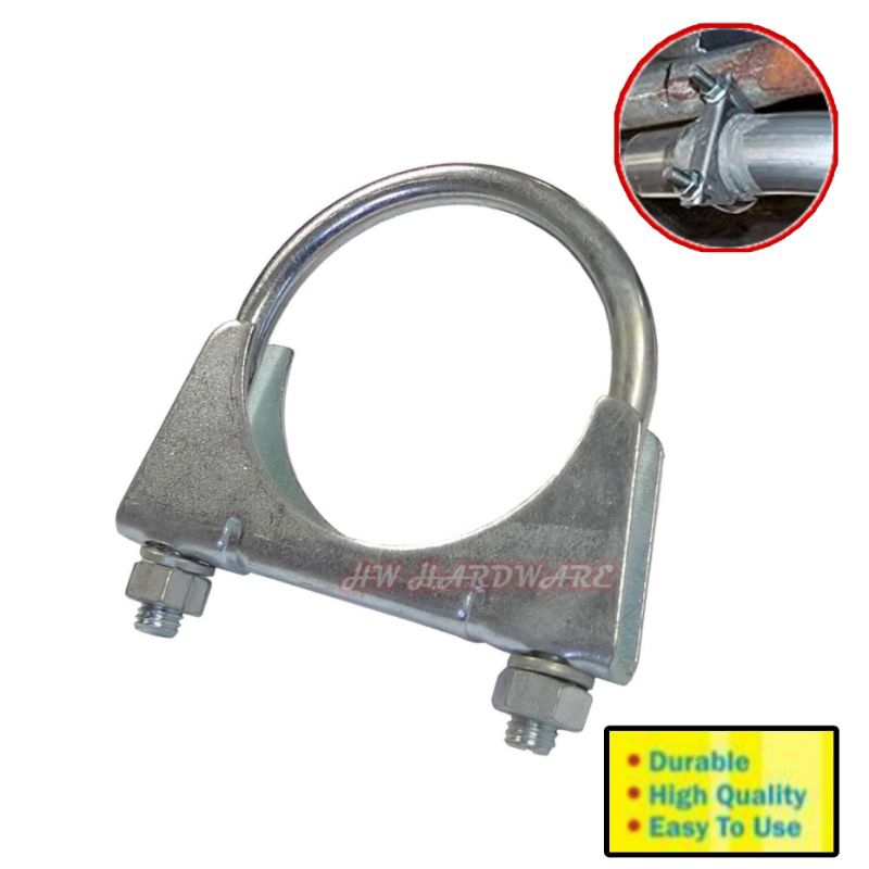 2.5"(65MM) / 3‘’ (75MM) EXHAUST PIPE CLAMP / CLIP U SHAPE HOSE PAIP ...