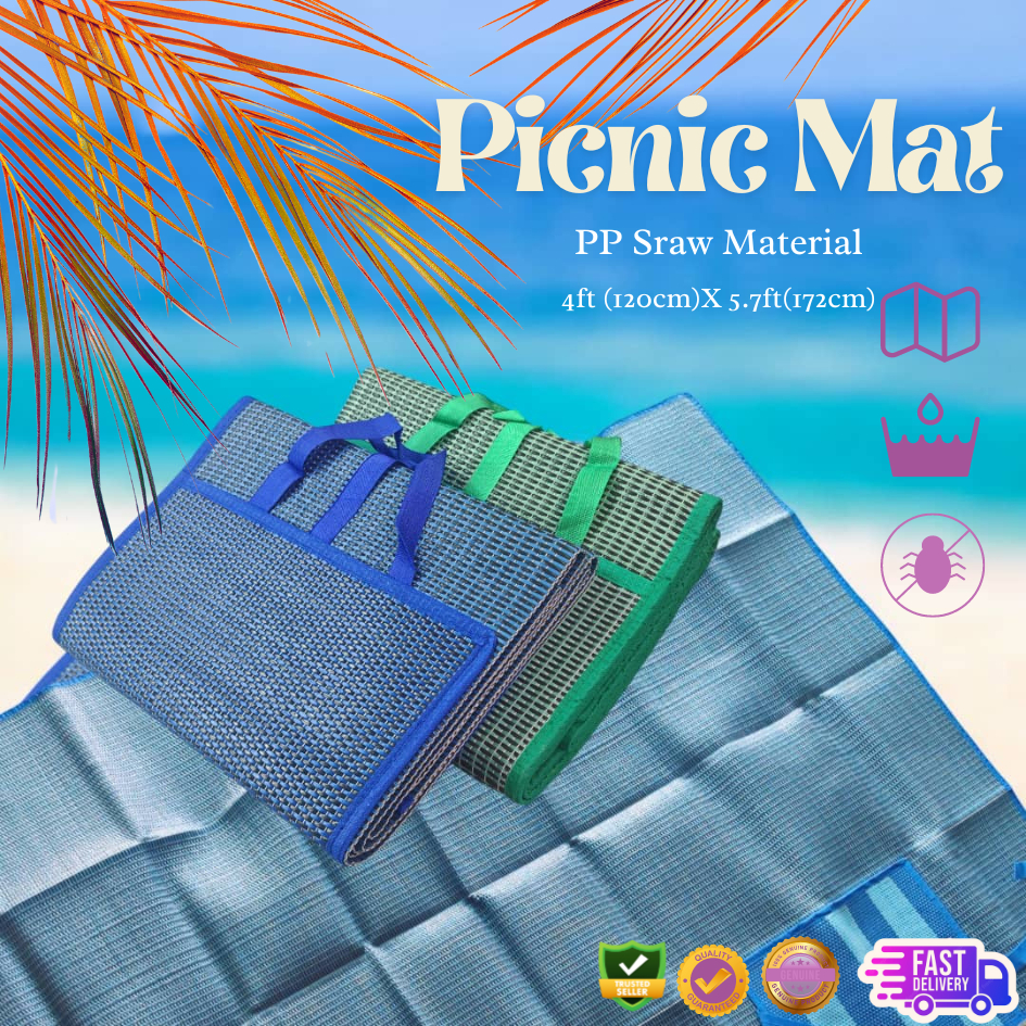 PICNIC MAT/CAMPING MAT/PLASTIC FOLDABLE MAT/TIKAR PLASTIC LIPAT/STRAW ...