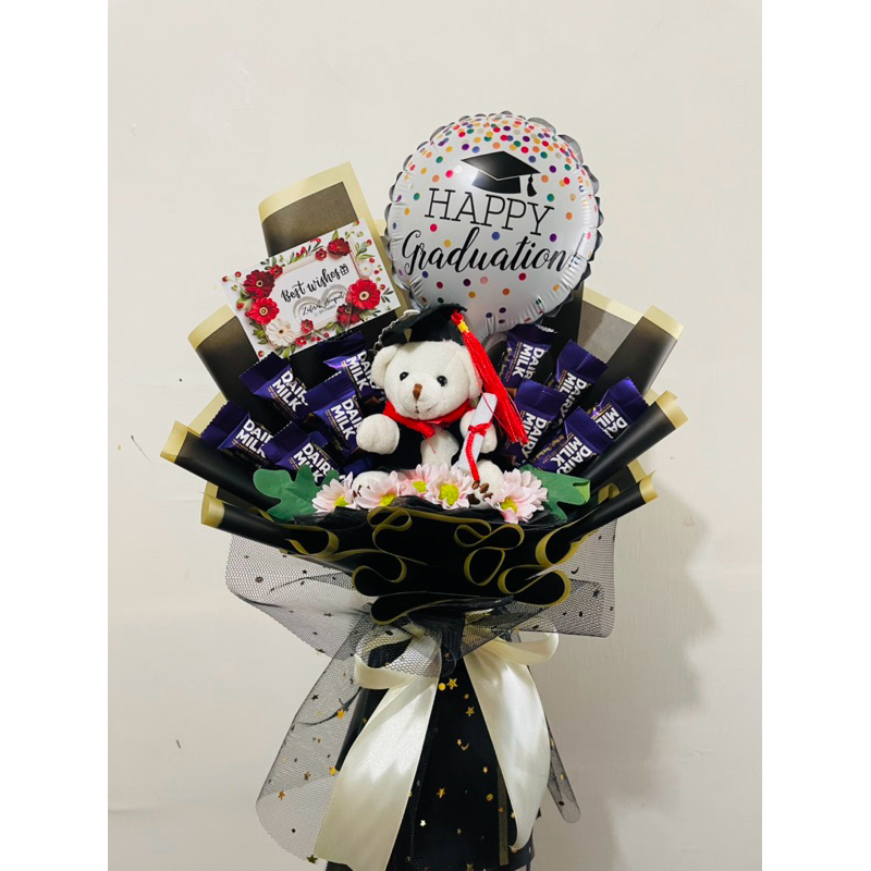 #Z4 BOUQUET CONVOCATION GRADUATION MINI CADBURY WITH BEAR AND BALLOON ...