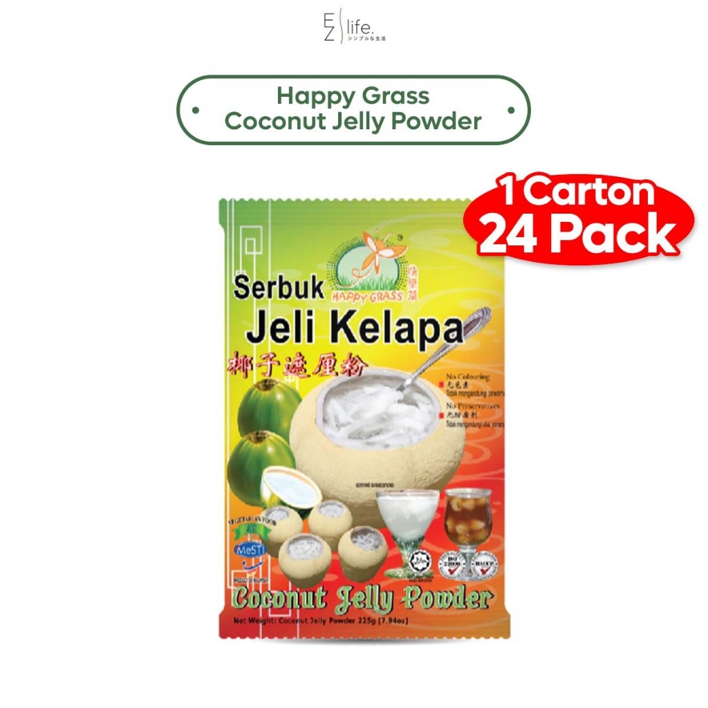 SERBUK JELI KELAPA Ezlife x Happy Grass [ 1 Carton 24 Pack HALAL ...