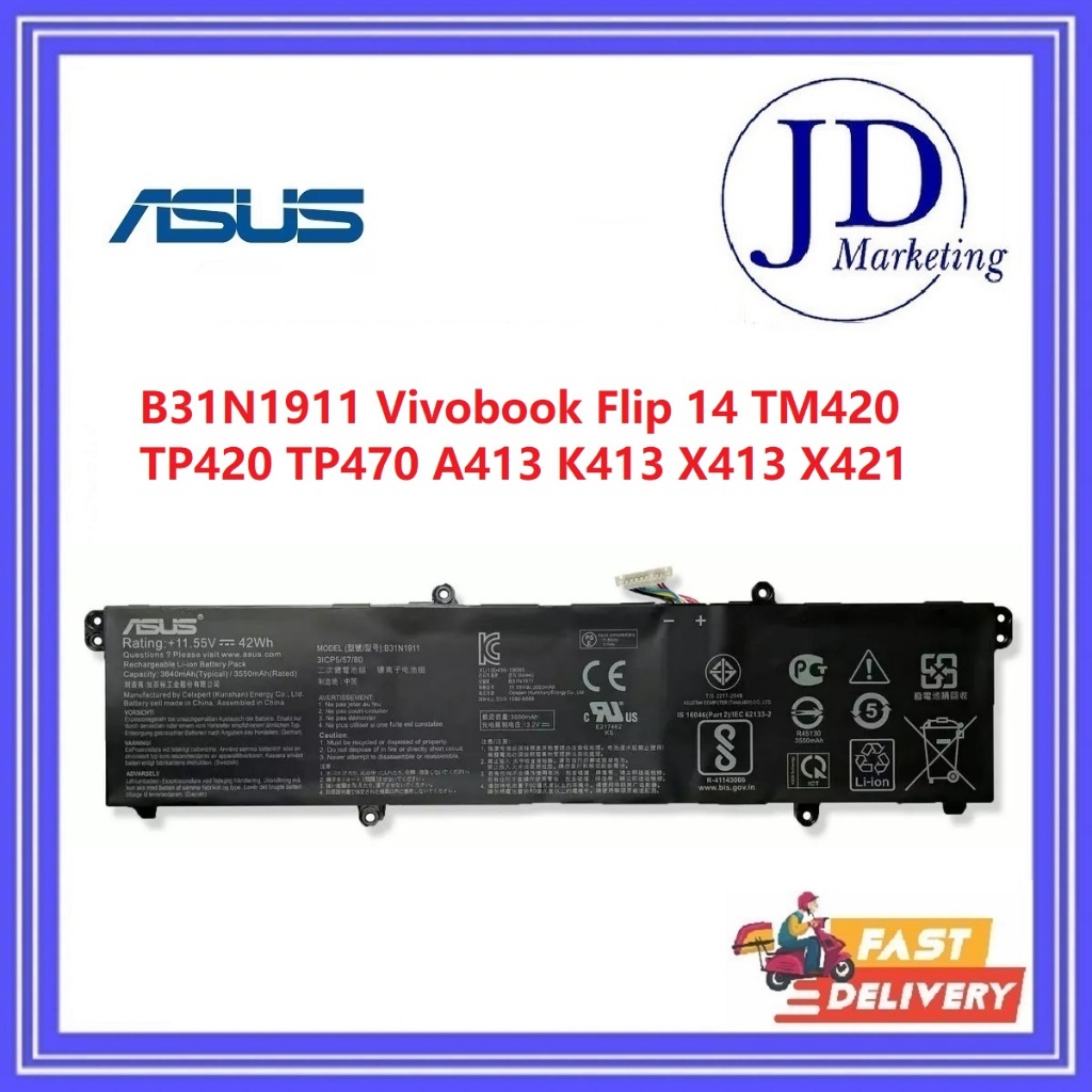 Asus B31N1911 C31N1911 V4050F VivoBook Flip TP470EA TP470EZ X421DA ...