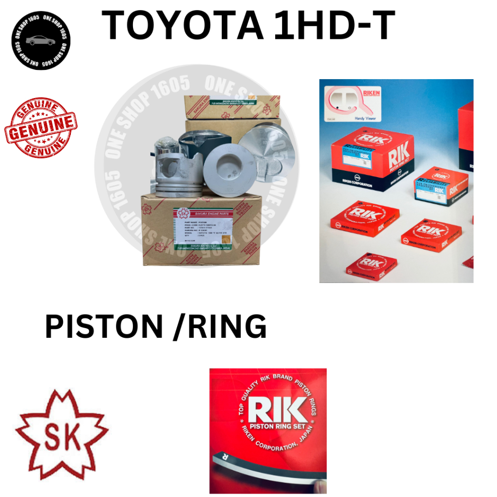 TOYOTA 1HD-T (SAKURA PISTON) (RIK PISTON RING SET) | Shopee Malaysia