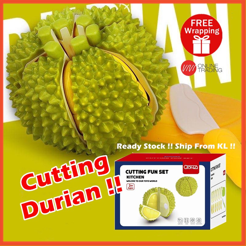 Durian Toys Pretend Play Food Fruit Cutting Toy Montessori Educational ...