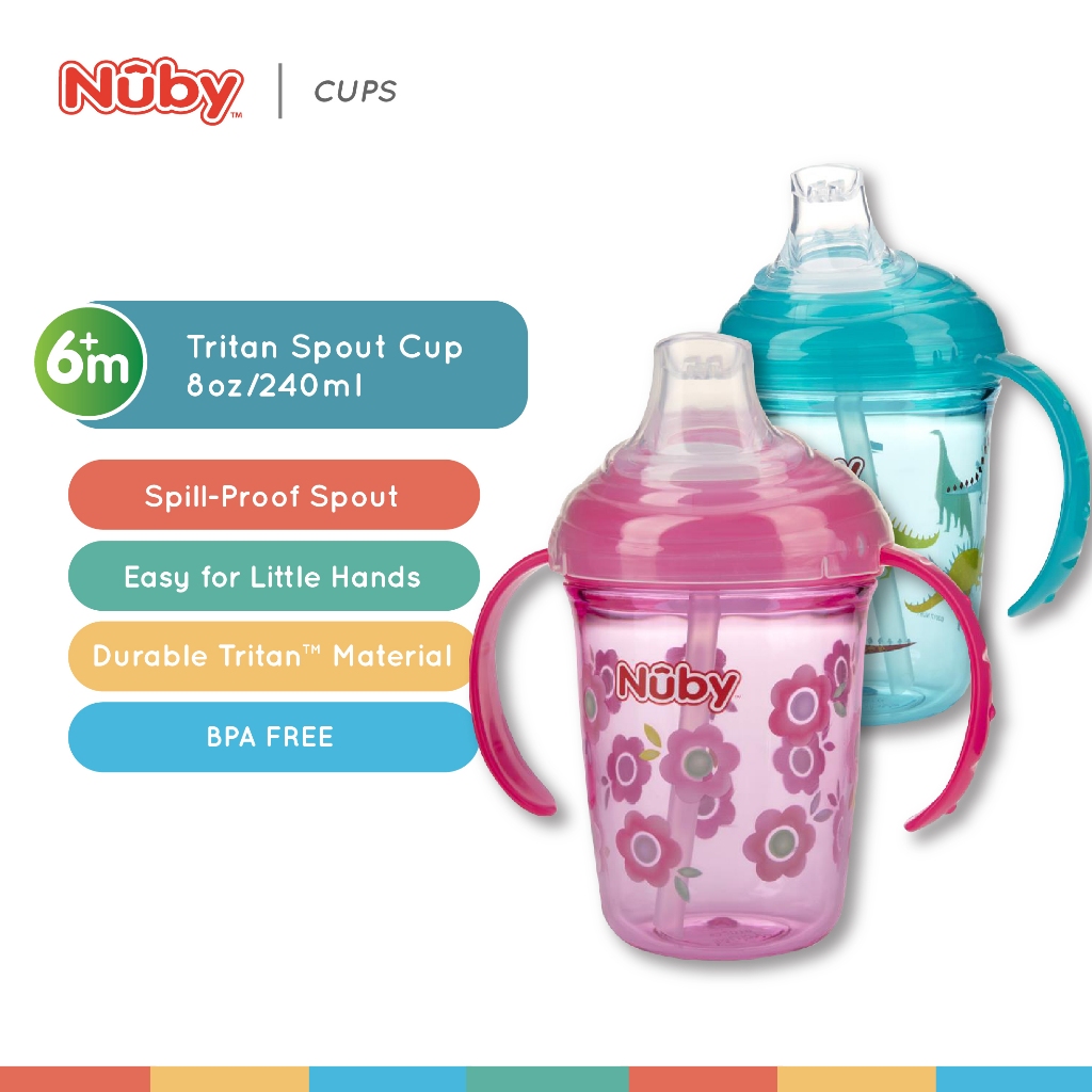 Nuby Tritan Spout Cup with Handles (8oz/240ml) | Shopee Malaysia