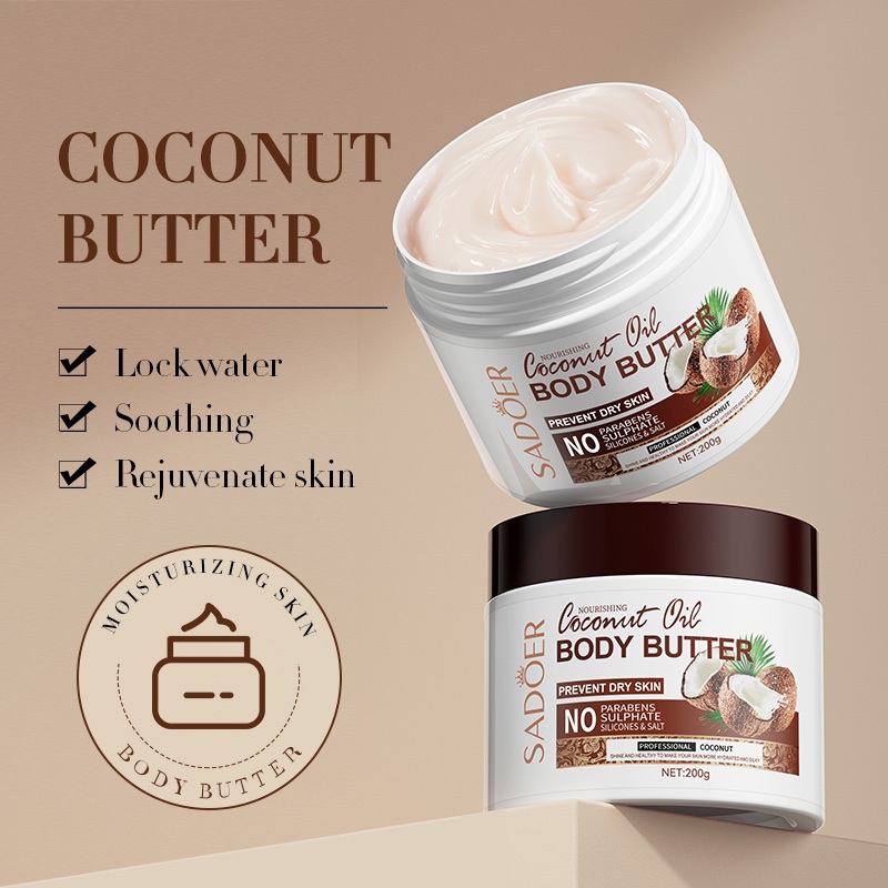 Dry Skin Moisturizer Coconut Oil Body Butter Moisturizing Lotion ...