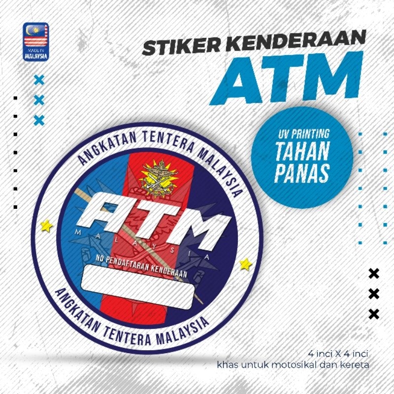 ATM Car Sticker Motor Sticker / Stiker Cermin Kereta Stiker Motosikal ...