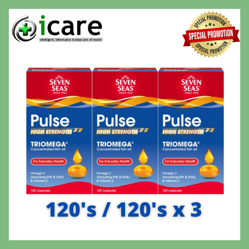 SEVEN SEAS PULSE HIGH STRENGTH TRIOMEGA CONCENTRATED FISH OIL 120'S ...