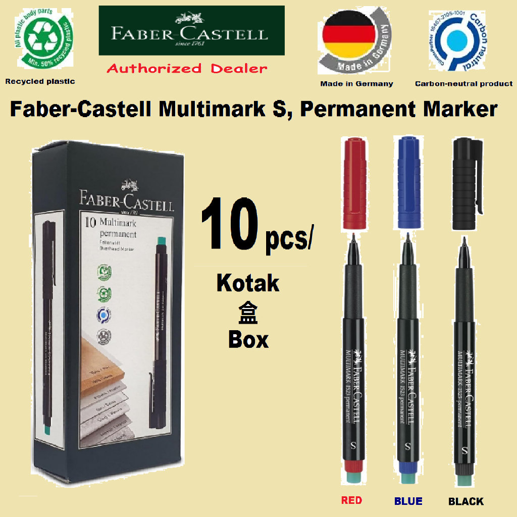 Faber Castell Multimark 1523 S (0.4mm) Black, Blue, Red Colour ...