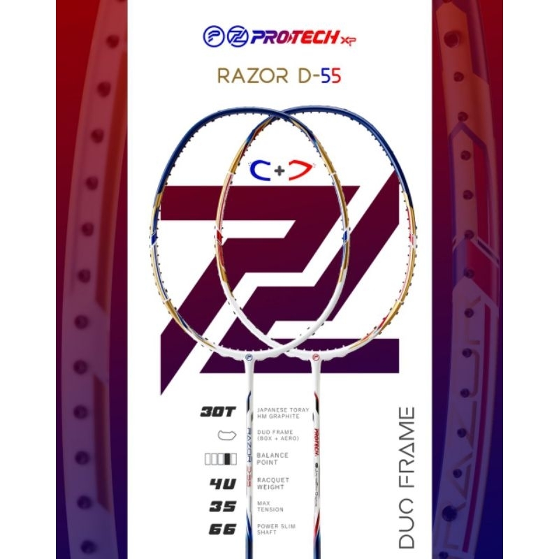 Protech-Razor Series Duo Frame Badminton Racquet Frame Only (Ready ...